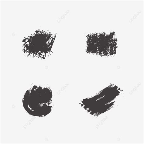 그런 지 브러쉬 모양 요소 개요 벡터 그런지 브러시 추상적인 Png 일러스트 및 벡터 에 대한 무료 다운로드 Pngtree