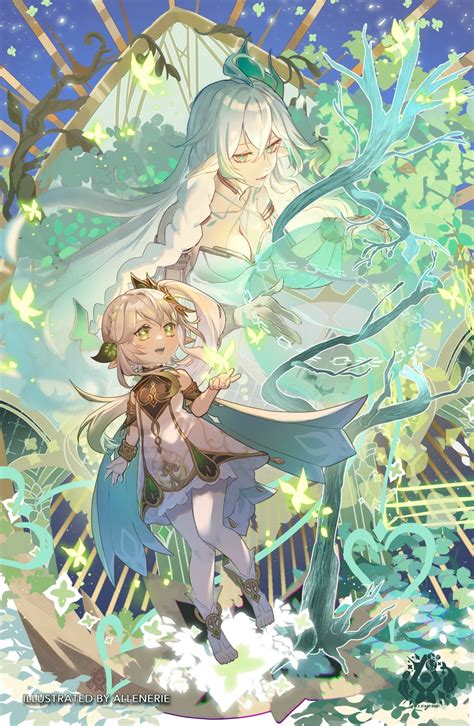 Nahida And Rukkhadevata Genshin Impact Drawn By Allenerie Danbooru