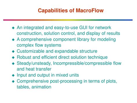 Ppt A Flow Network Modeling Fnm Tool Macroflow Tm For Improving