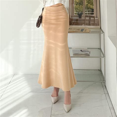 옷자락 여자 겨울 소프트 밍크 연말 머메이드 밴딩 롱스커트