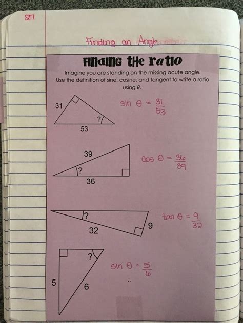 misscalcul8 trig unit 2 right triangle trig interactive notebook