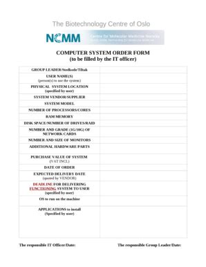 Fillable Online System Purchase Form Fax Email Print PdfFiller