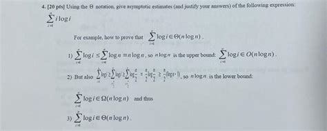 Solved pts Using the Θ notation give asymptotic Chegg