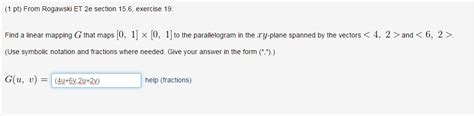 solved find a linear mapping g that maps [0 1] times [0 1]