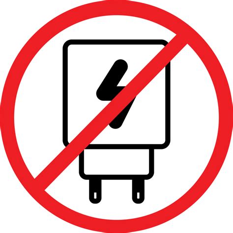 Illustration Of A Prohibition Sign Overlaying A Charger Icon