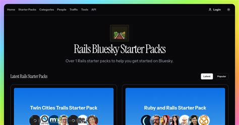 Rails Bluesky Starter Packs 1 Lists • Jun 2025