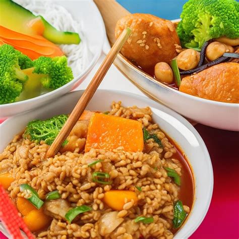 Premium Ai Image Close Up On Delicious Asian Food