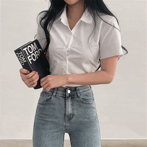 핏보장허리잘록 베리 뒷밴딩 크롭 반팔셔츠3col 에이블리