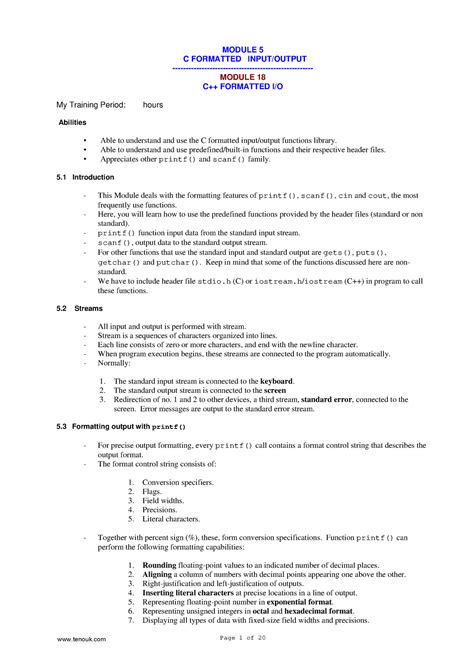 Module 5 C Formatted Inputoutput Module 5 C Formatted Inputoutput