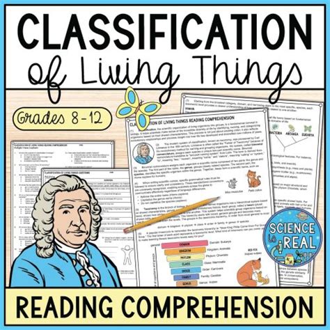 Classification Of Living Things Reading Comprehension Science Is Real Education