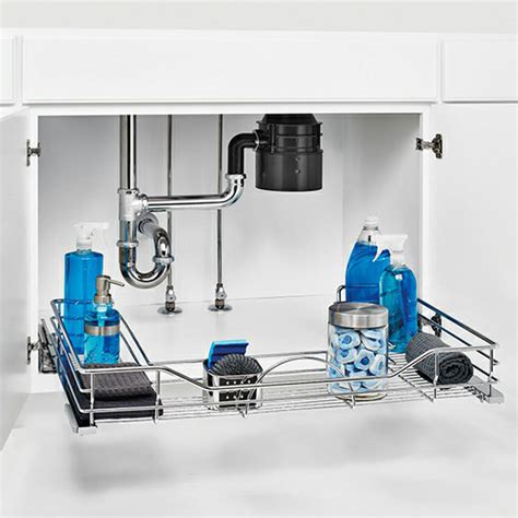 REV A SHELF W Under Sink U Shaped Chrome Pull Out Rev A Shelf CR