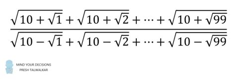 fraction sum of nested square roots mind your decisions