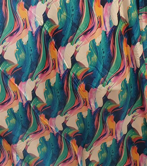 Digital Italian Crepe Abstract Printed Fabric Fabrohub