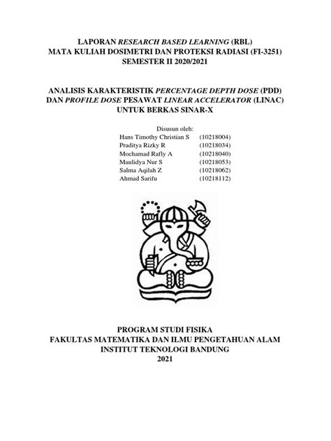 Analisis Karakteristik Percentage Depth Dose Pdd Dan Profile Dose Pesawat Linear Accelerator
