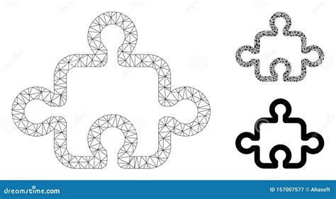 Puzzle Vector Mesh 2d Model And Triangle Mosaic Icon Stock Vector Illustration Of Figure