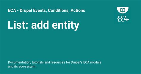 List Add Entity Eca Drupal Events Conditions Actions