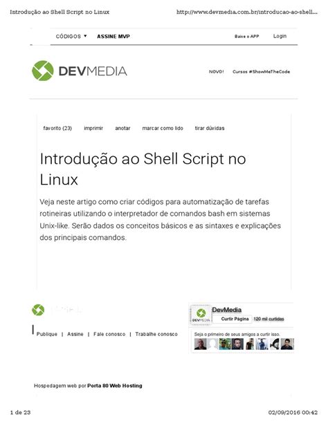 tutorial de script pdf shell computação linguagem de script