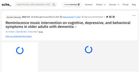 Reminiscence Music Intervention On Cognitive Depressive And