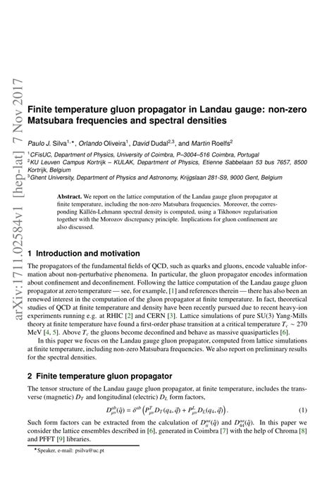 Pdf Finite Temperature Gluon Propagator In Landau Gauge Non Zero