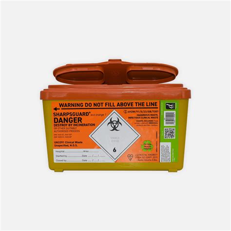 Sharpsguard Orange 1 Ltr Sharps Bin Smile Pharma