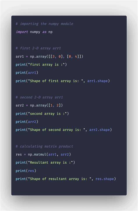 Numpy Matmul Method In Python