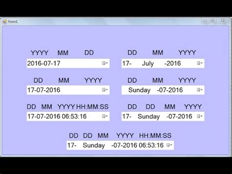 Set Different Types Of Custom Date Format In DateTimePicker In C YouTube