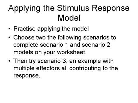 Stimulus Response Model Remaining Alive Requires Detecting And