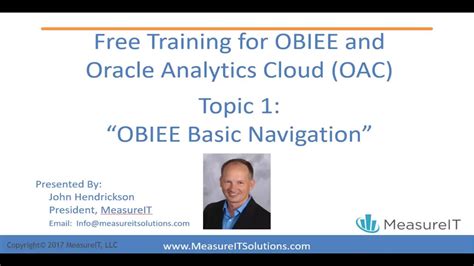 part 1 obiee basic navigation youtube
