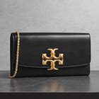 New Tory Burch Eleanor Black Leather Convertible Chain Strap Shoulder