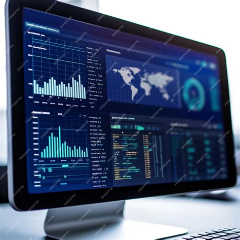 A Computer Screen With A Realtime Data Stream And Analytics Dashboard Premium Ai Generated Image