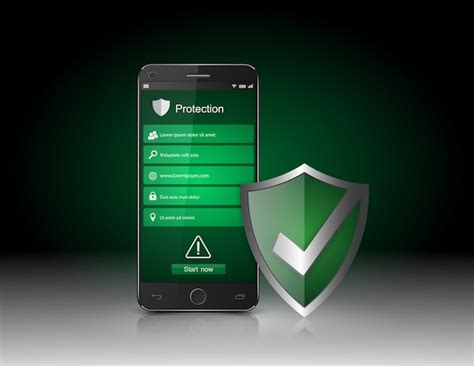 Premium Vector Smartphone With Security Shield