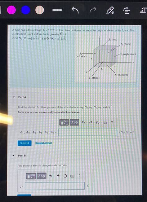 Solved A Cube Has Sides Of Length L M It Is Placed Chegg