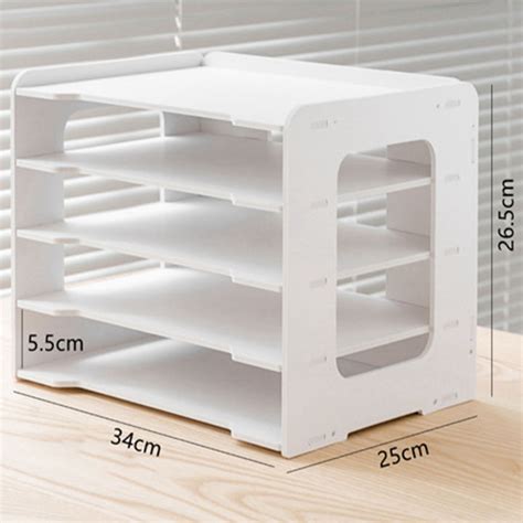 Multi Layer Desk Storage Rack Bookshelf Folder Book Office School A4 Paper Stationery Storage