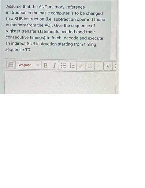 Solved Assume That The And Memory Reference Instruction In