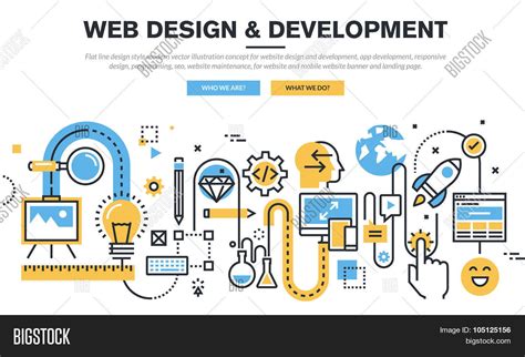 Flat Line Design Vector And Photo Free Trial Bigstock