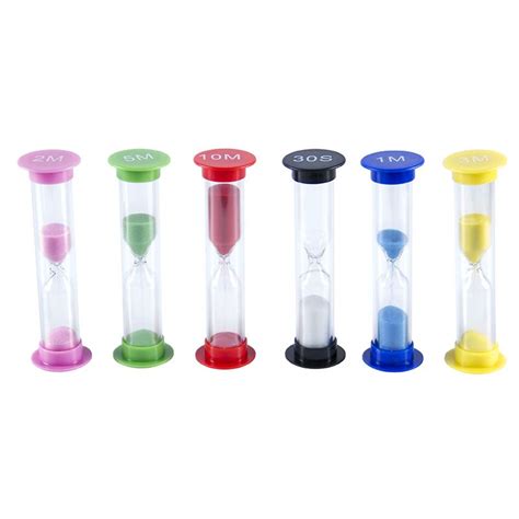 Sand Timer Class Set Of 6 30sec And 1 2 3 5 And 10 Min Learner