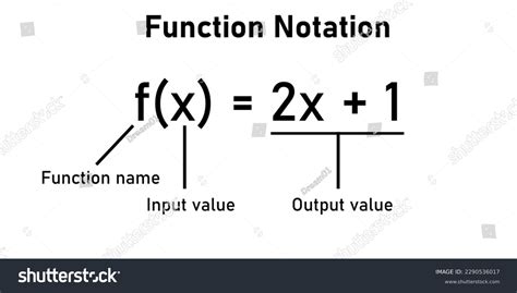 Function Notation Mathematics Function Name Input Stock Vector Royalty