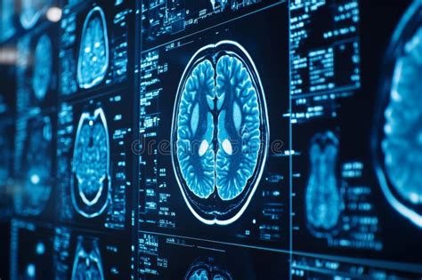 Medical Imaging Technology Series Of Brain Mri Scans Stock