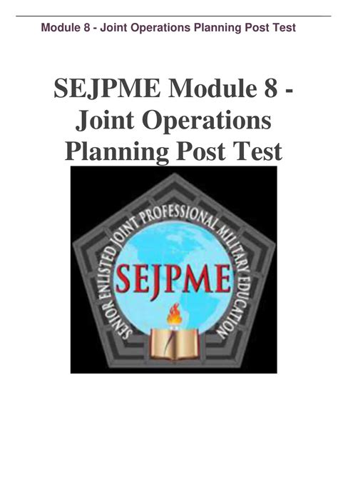 Sejpme Module 8 Joint Operations Planning Post Test Sejpme Module 8