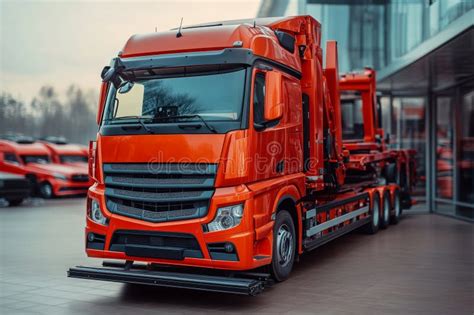 Modern Towing Truck Showcases Strength And Efficiency In Vibrant Orange