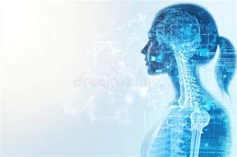 exploring the intersection of technology and human anatomy in blue hues