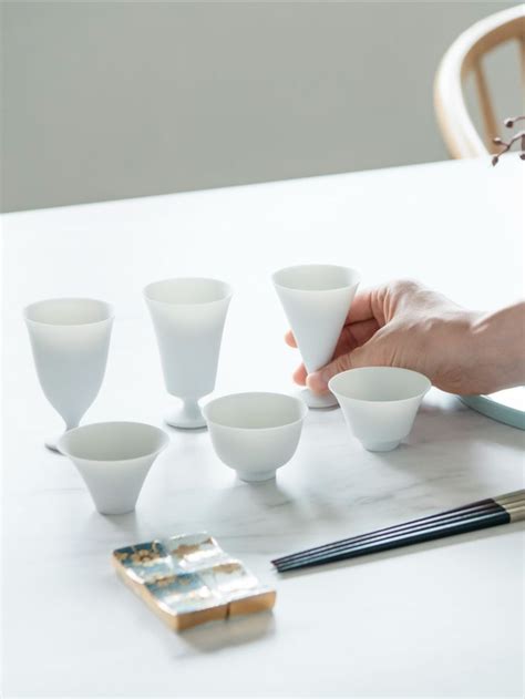 Hanasaka Ochoko Sake Cup Ceramic Texture Japanese Dinnerware