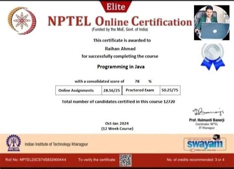 Raihan Ahmad On Linkedin Javaprogramming Nptel Codingjourney