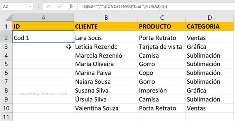 Cómo Crear Un Código De Identificación En Excel Ninja Del Excel