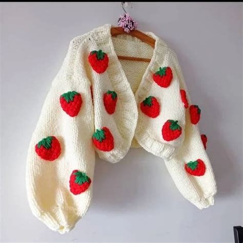 Strawberry Cardigan Crochet Pattern Weave Crochet