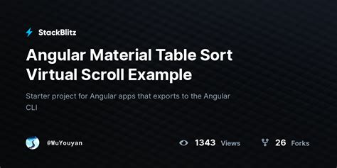 Angular Material Table Sort Virtual Scroll Example Stackblitz