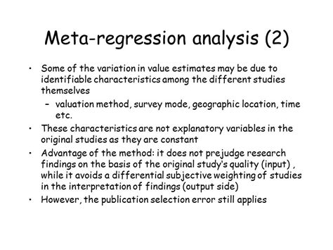 Valuation 11 Benefit Transfer And Meta Analysis Ppt Video Online