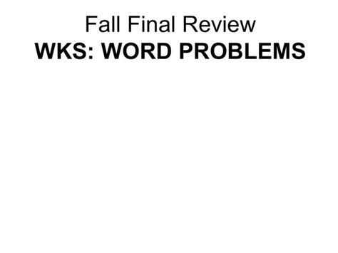 Powerpoint Physics Word Problem Review