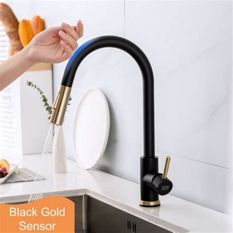 Pull Out Smart Touch Sensor Faucet Kitchen Water Tap Sink Mixer 360 Rotate Touch Control Sink