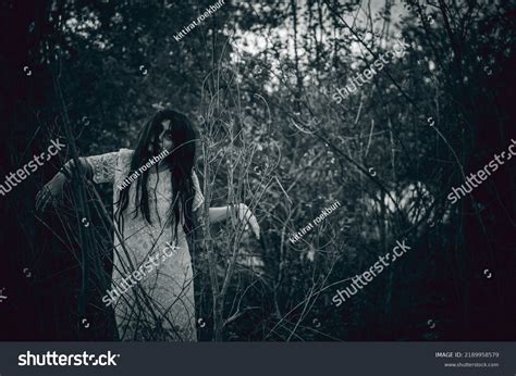 Portrait Asian Woman Make Ghost Face Stock Photo Shutterstock